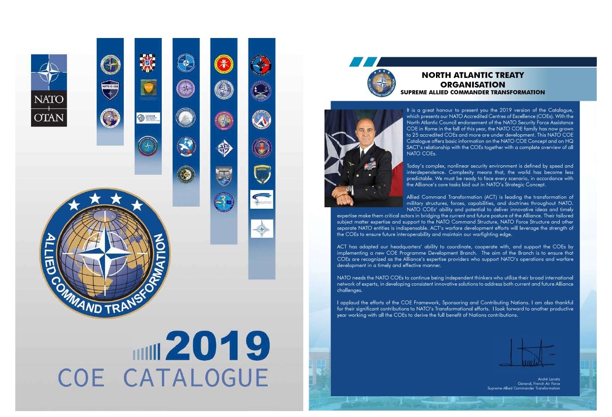 COE CATALOGUE 2019 - NATO SFA COE
